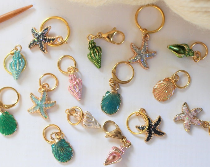 4 Stitch Marker Beach Seashell Shell Clam Seashore Set of Stitchmarker ...