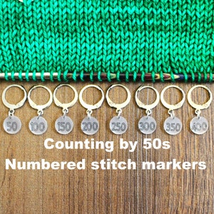 Counting by 50s Stitch Markers for Knitting Number Numbered ...