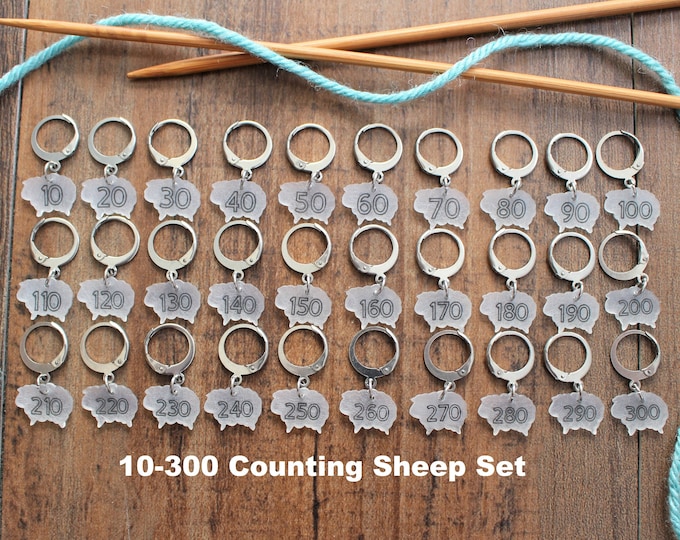 10s Counting Sheep Numbered Counting Stitch Marker Set for Knitters ...