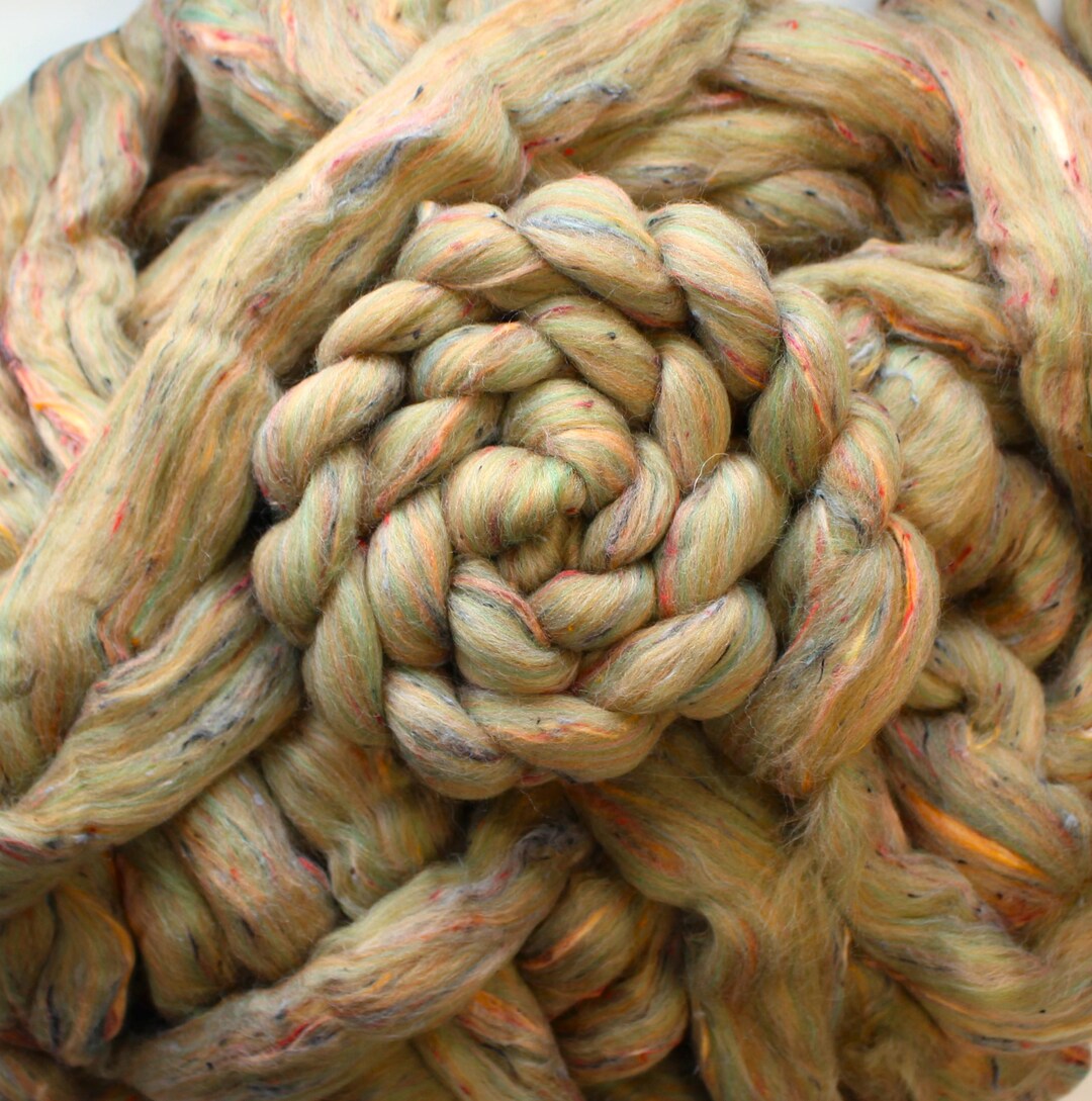 Tweed Wool 'panning for Gold' Wool Combed Top Roving Dyed Wool Spinning ...