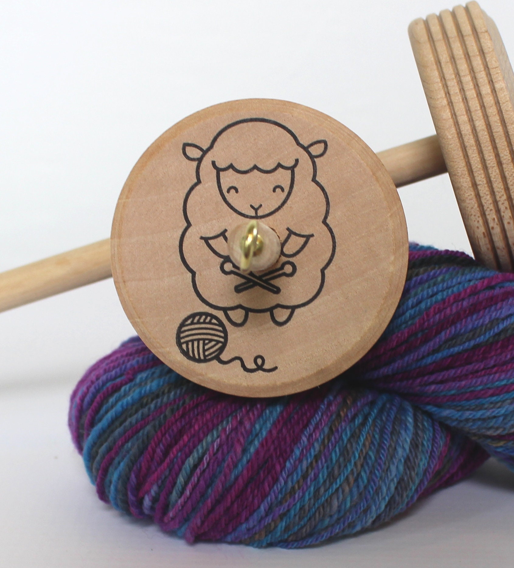 Stamped Drop Spindle Kit With Wool for Yarn Spinning Handspun - Etsy