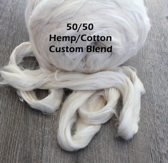 Hemp Cotton Blend Combed Top for Spinning Felting Fiber Bast | Etsy