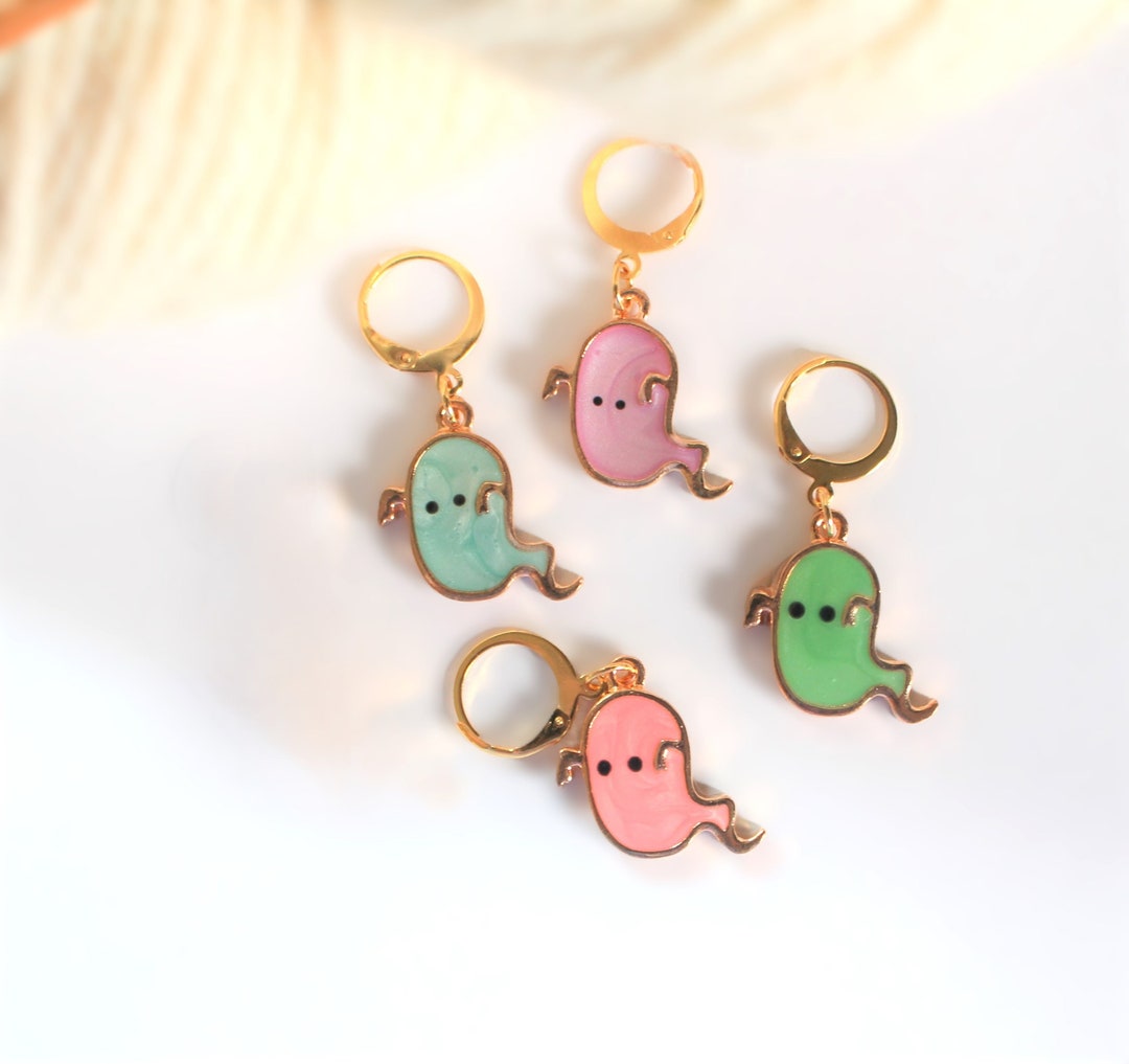 4 Ghost Stitch Marker Set of Enamel Stitchmarker Knitting Crochet ...