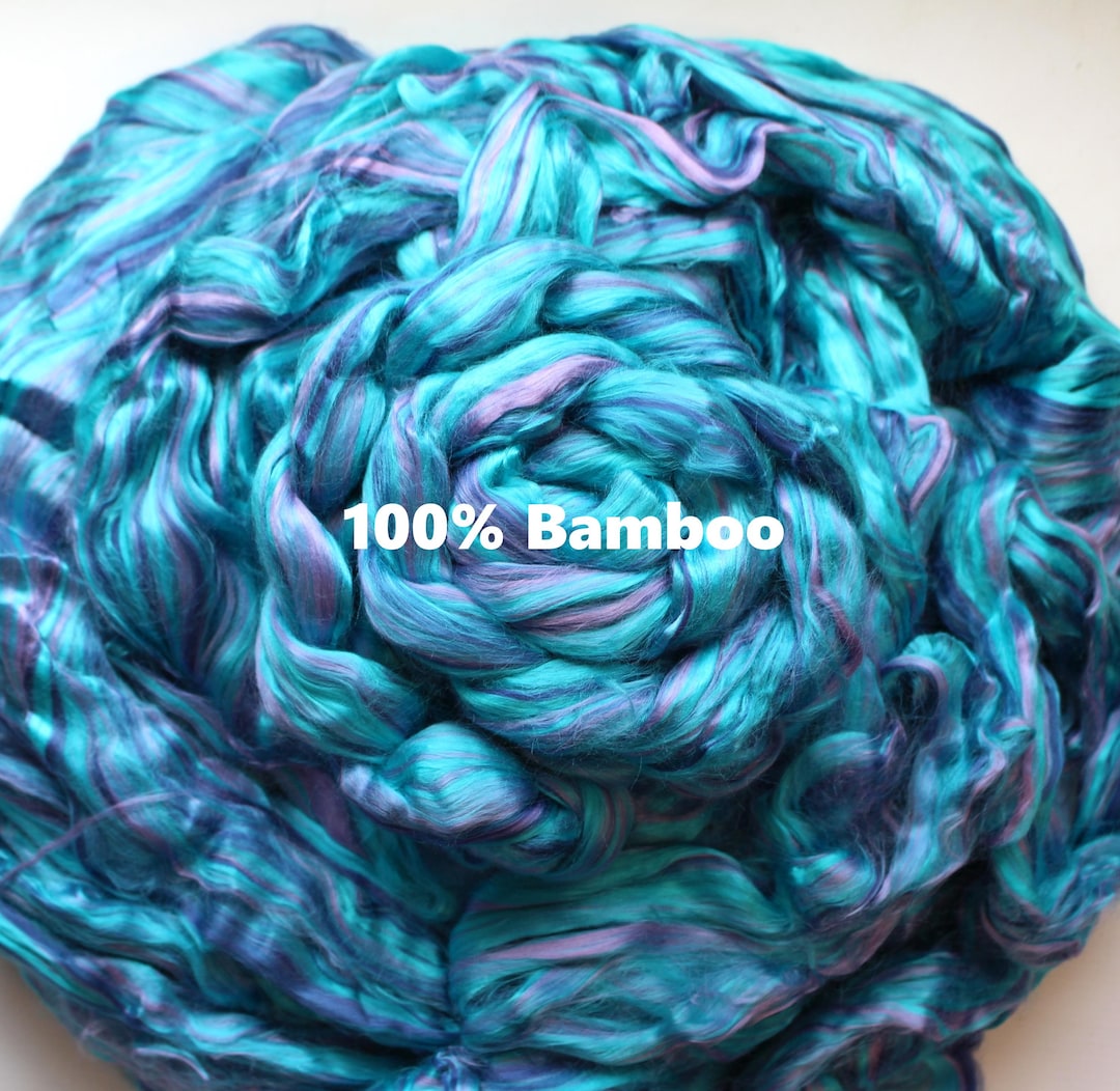 Bamboo 'neon Tetra' Dyed Combed Top Plant Spinning Fiber Roving Blue ...
