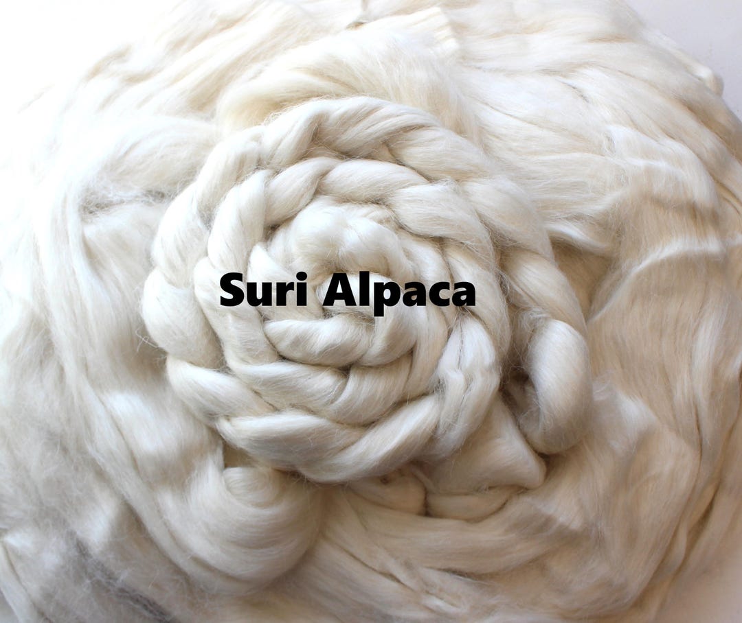 Suri Alpaca Combed Top Roving Wool Spinning Fiber Felting Wool Natural ...