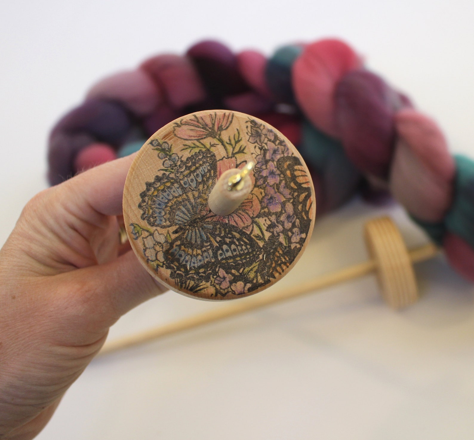 Stamped Drop Spindle Kit With Wool for Yarn Spinning Handspun - Etsy