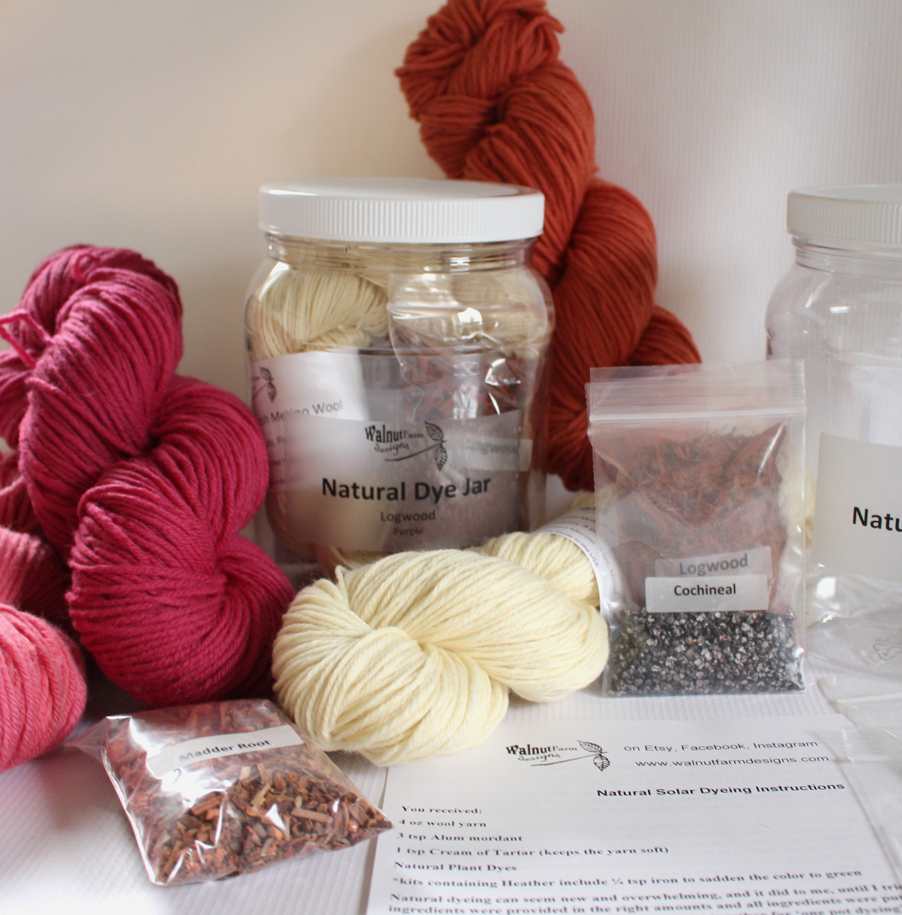 Natural Dye Jar Kit for Solar Yarn Dyeing With Natural Plant Dyes ...