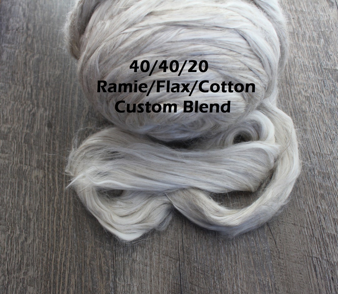 Ramie Flax Cotton Blend Combed Top for Spinning Felting Fiber Bast ...