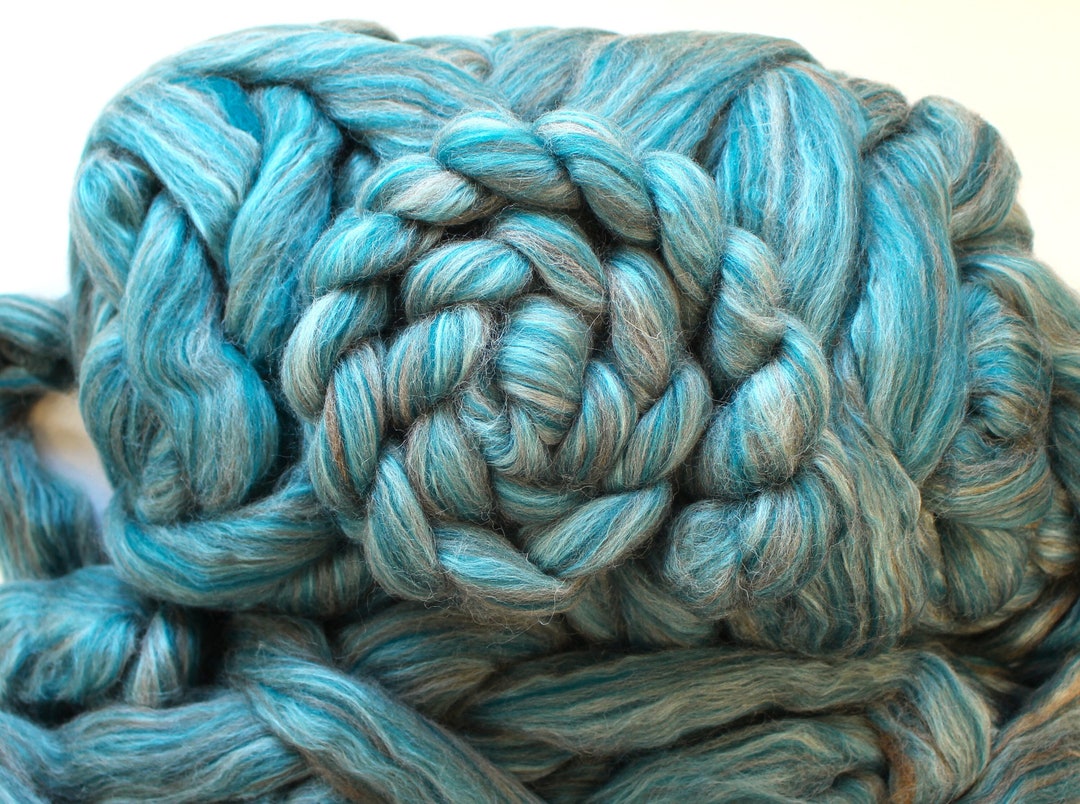 Shetland Silk Wool Blend 'sea Swirl' Tussah Silk Blend Combed Top ...