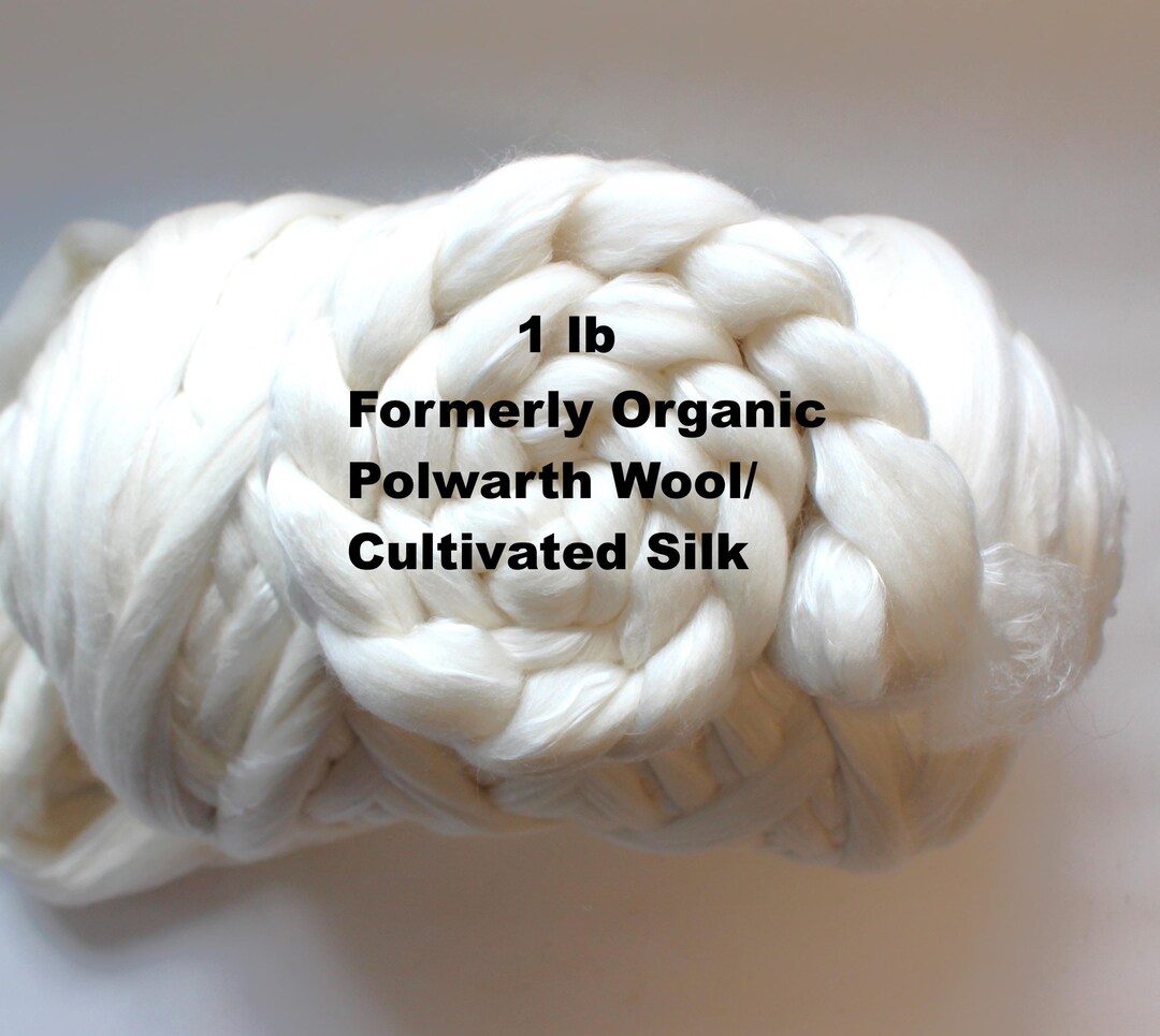 1lb 80/20 Formerly Organic Polwarth Wool / Cultivated Silk Natural Bare ...
