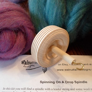 Drop Spindle Kit for Beginner W/ Fiber Top Whorl Handspinning Spindling ...