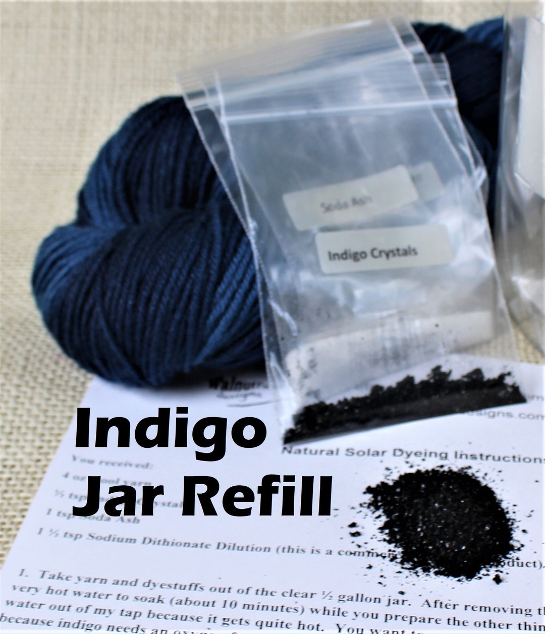 Indigo Dye Kit Refill for Indigo Natural Yarn Dyeing With Natural Plant ...