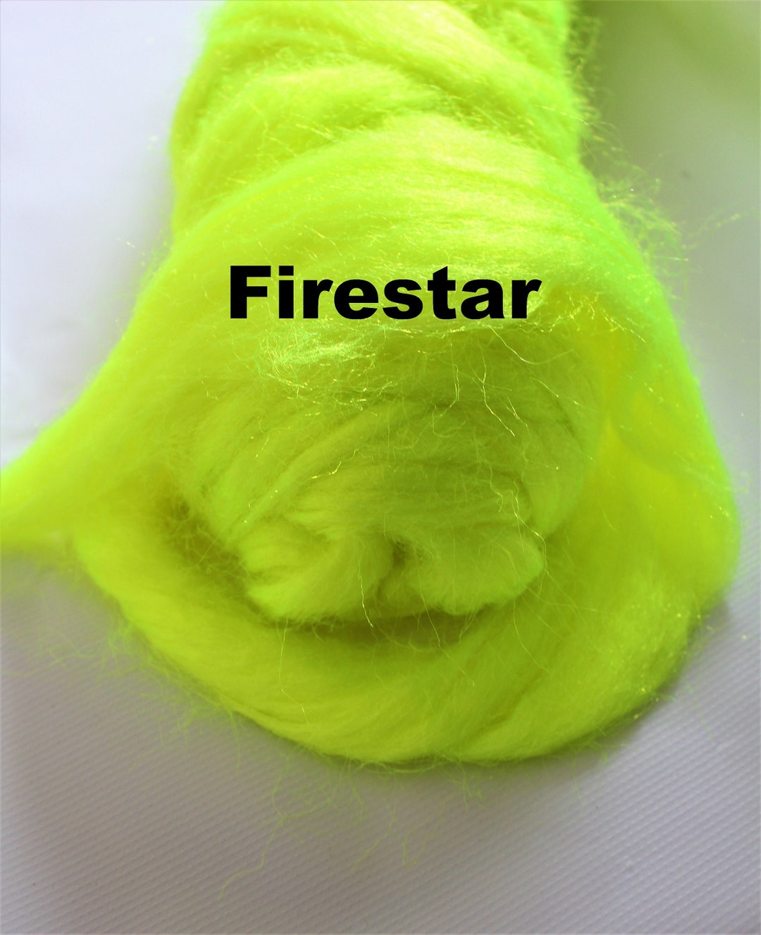 2.5oz Firestar Neon Fluorescent Yellow Top for Spinning Felting Fiber ...