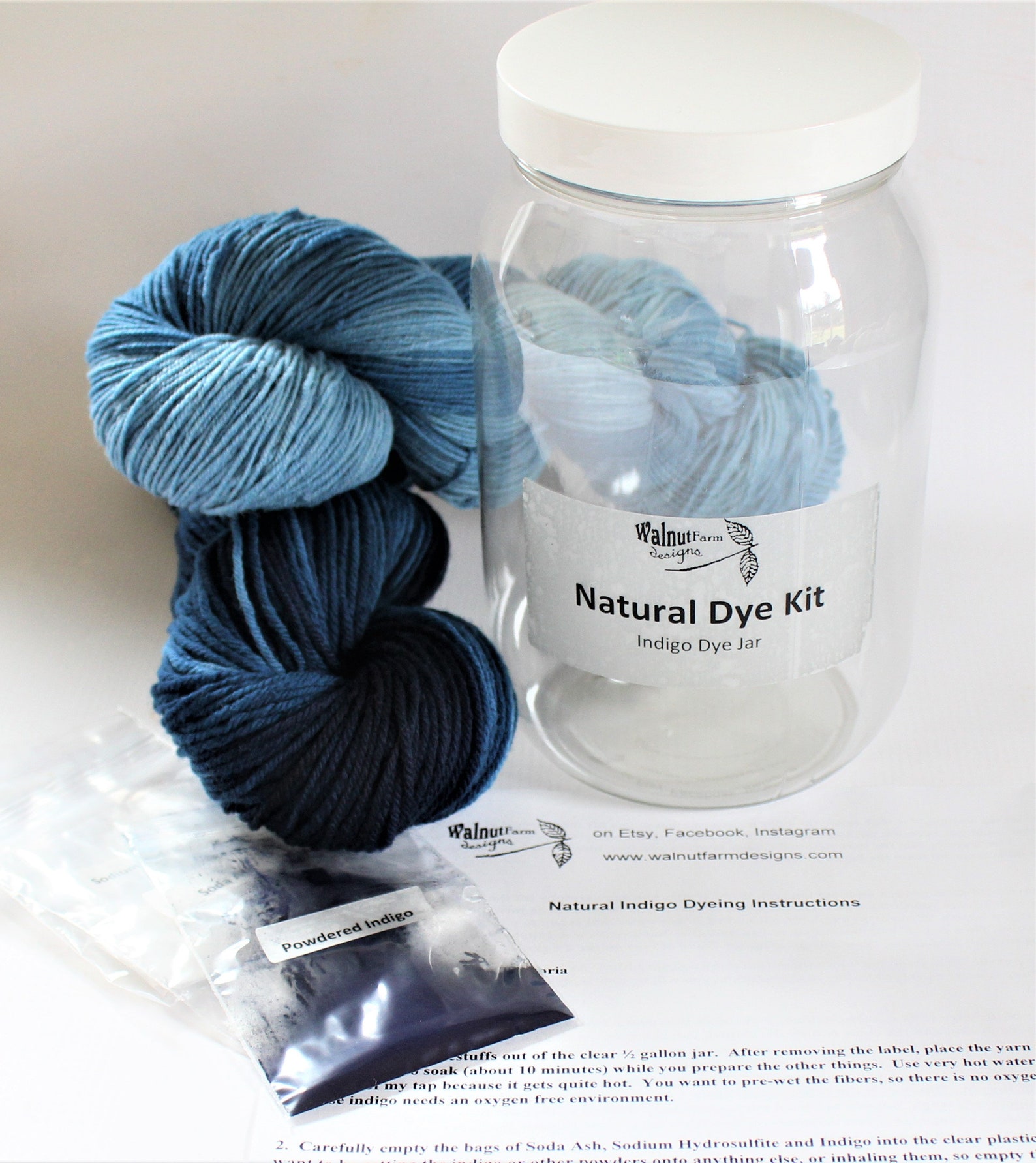 Indigo Dye Kit for Indigo Natural Yarn Dyeing With Natural | Etsy