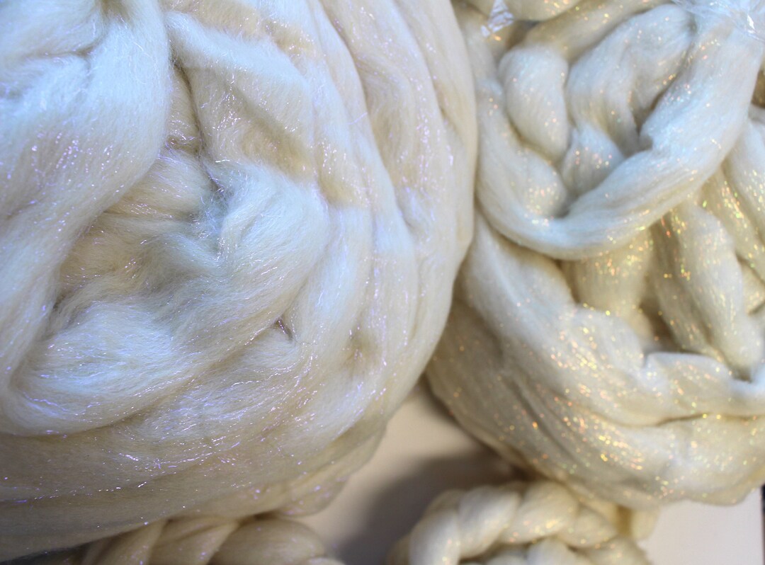 Sparkly Glitzy 2 Colors Merino Wool Stellina Angelina Sparkle White ...