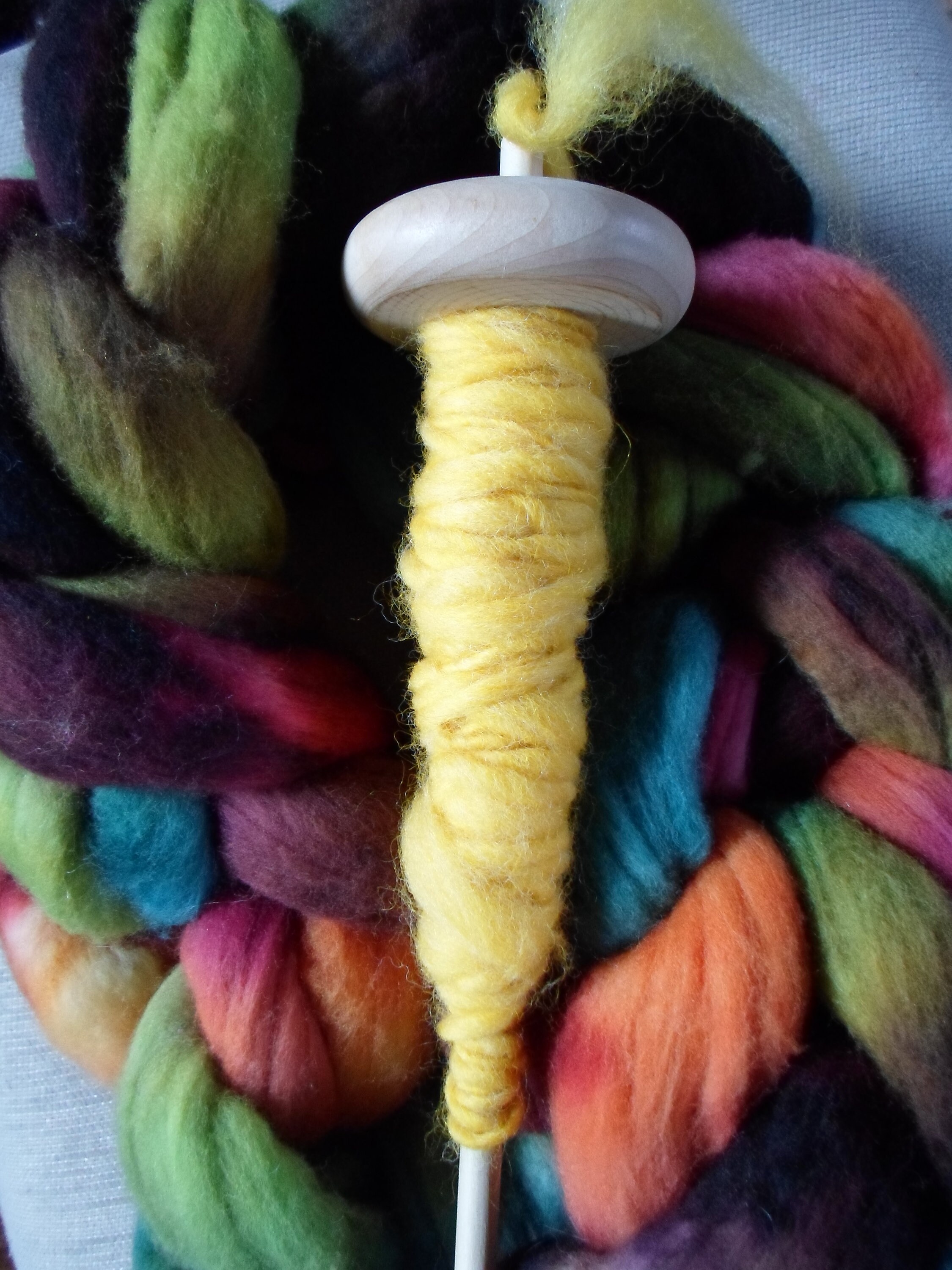 Drop Spindle Kit for Beginner W/ Fiber Top Whorl Wool Yarn - Etsy