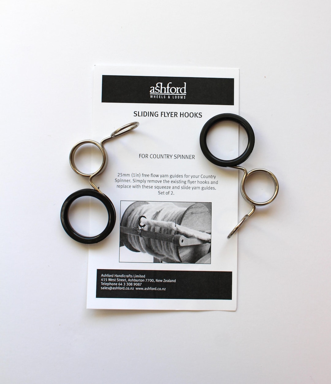 Sliding Flyer Hooks Country Spinner or Super Jumbo Espinner for Ashford New Zealand Spinning ...