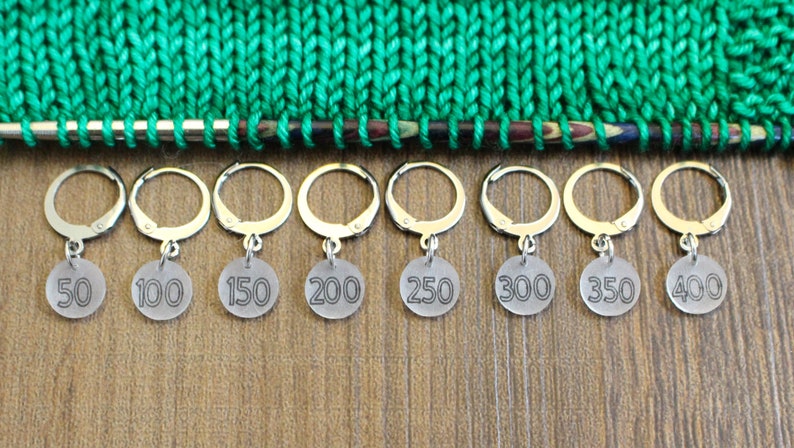 Counting by 50s Stitch Markers for Knitting Number Numbered - Etsy
