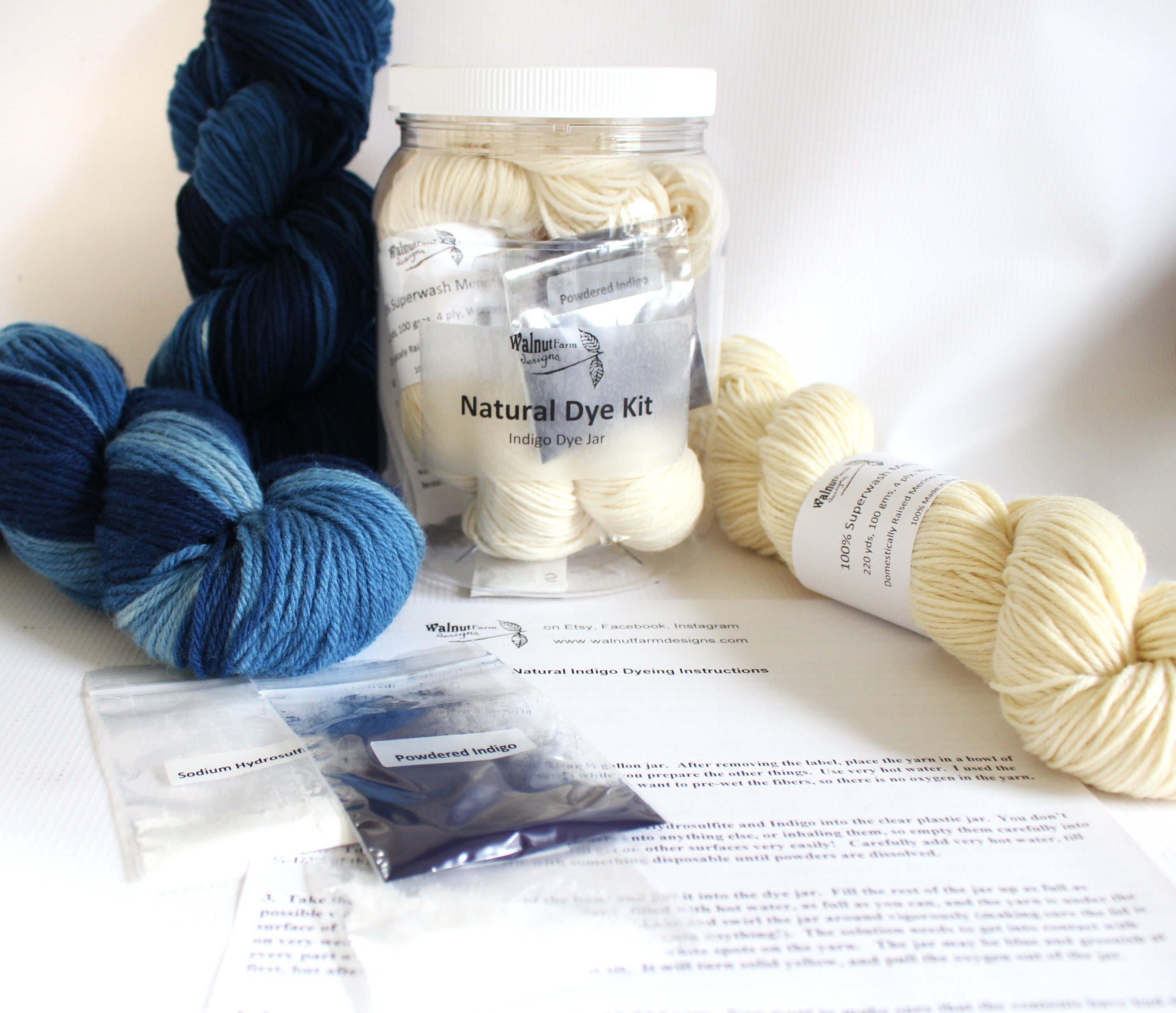 Indigo Dye Kit for Indigo Natural Yarn Dyeing With Natural - Etsy