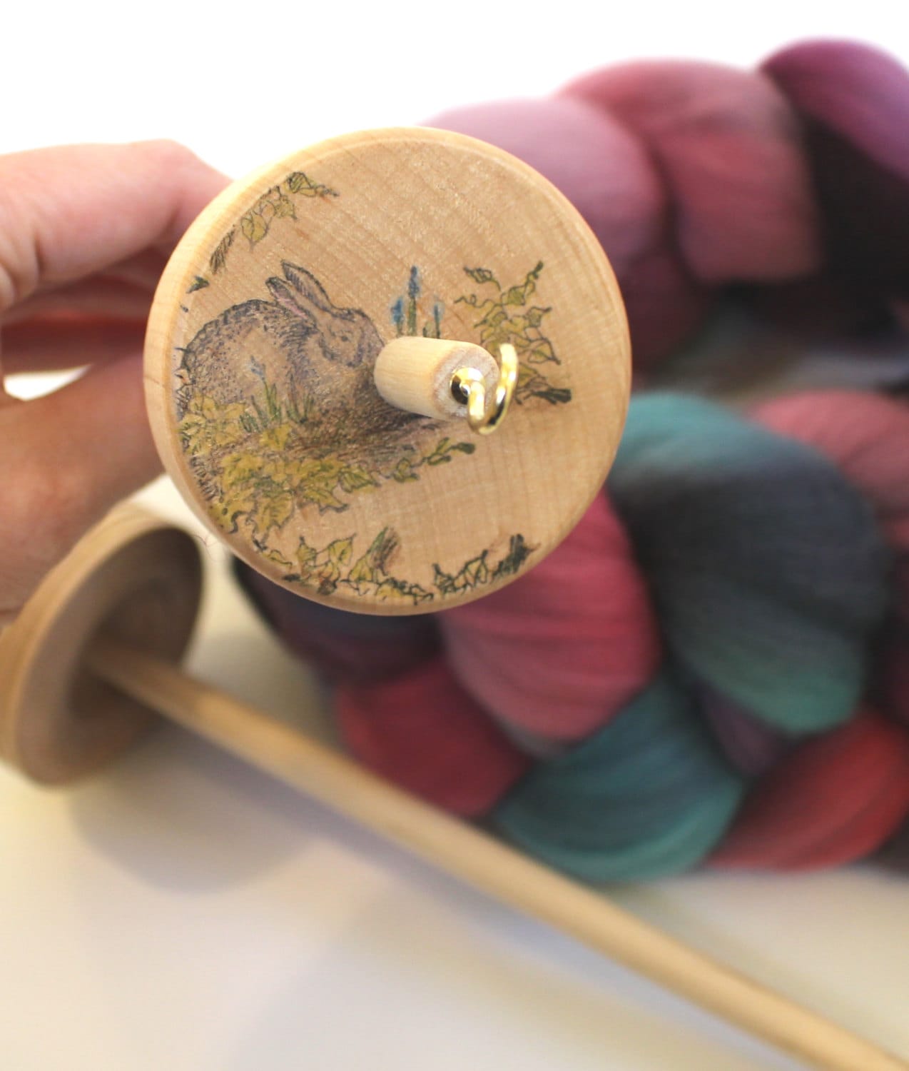 Stamped Drop Spindle for Wool Yarn Spinning Handspun Roving - Etsy