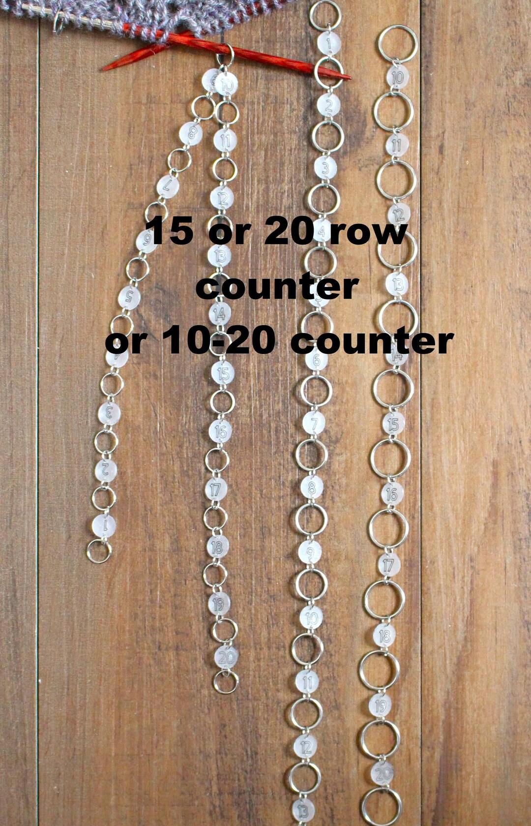 15 or 20 Row Counter or 10-20 Stainless Steel Knitters Helper Pattern ...