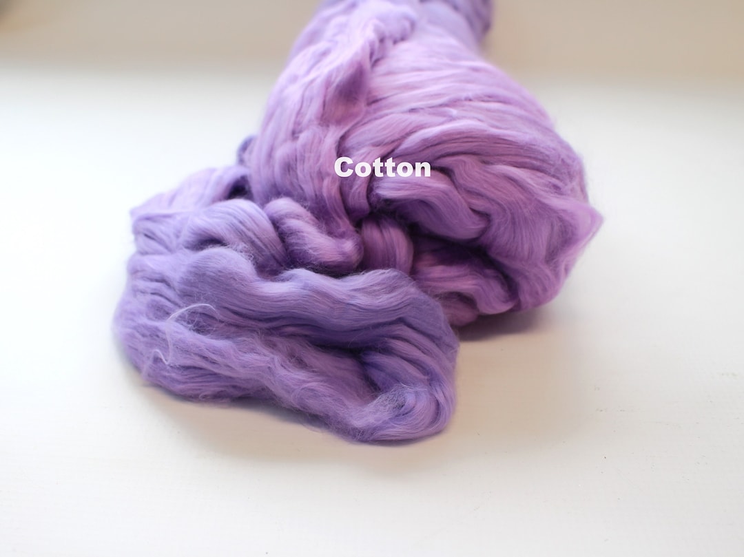 1.6oz Cotton Combed Top for Spinning Felting Roving Cellulose Fiber ...