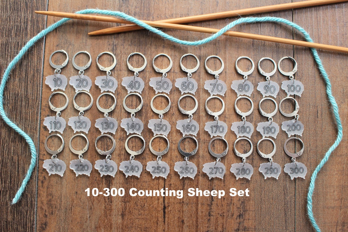 10s Counting Sheep Numbered Counting Stitch Marker Set for Knitters ...