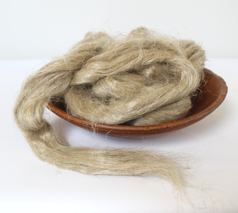 Fine Natural Flax Top for Spinning Felting or Doll Hair Fiber Bast ...