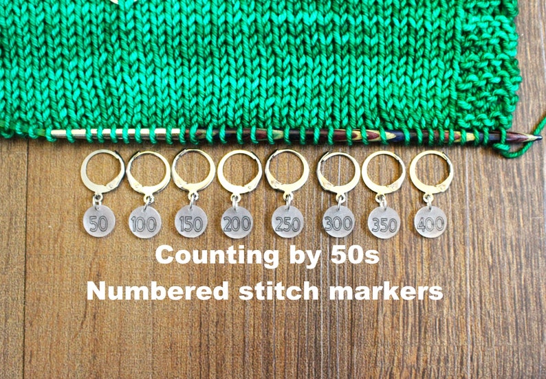 Counting by 50s Stitch Markers for Knitting Number Numbered - Etsy