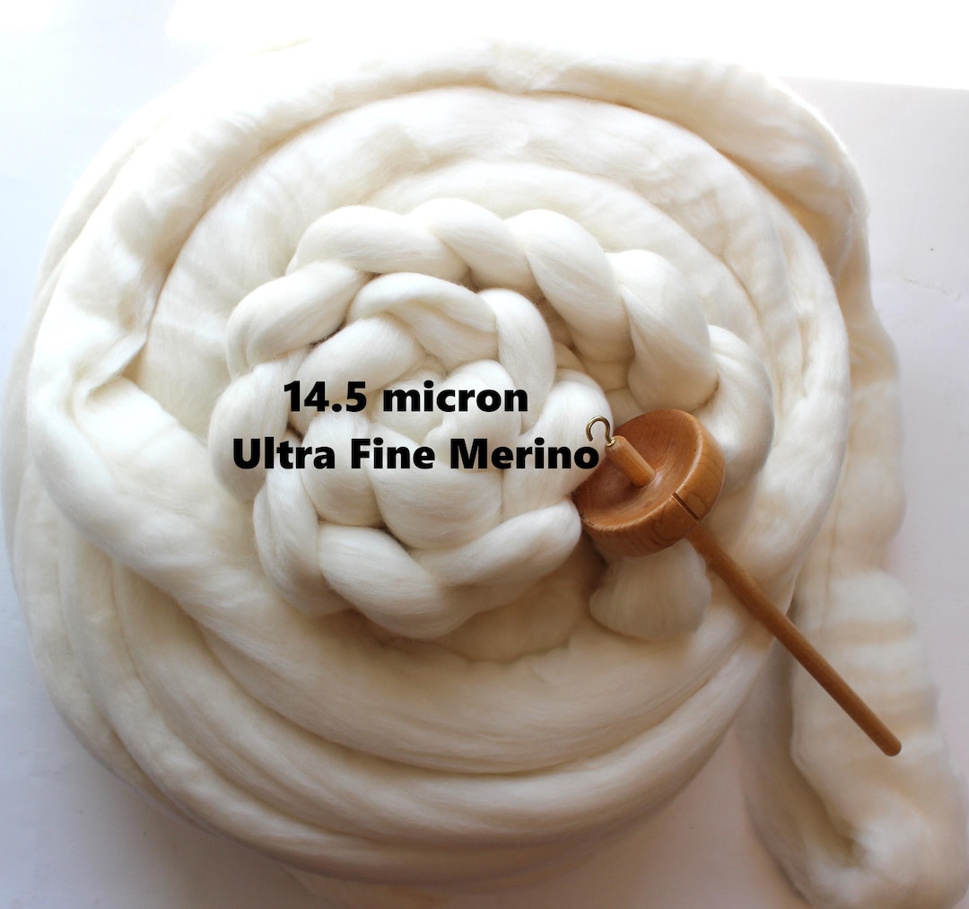 14.5 Micron Ultra Fine Merino Wool 4 or 8oz Combed Top Undyed Roving ...