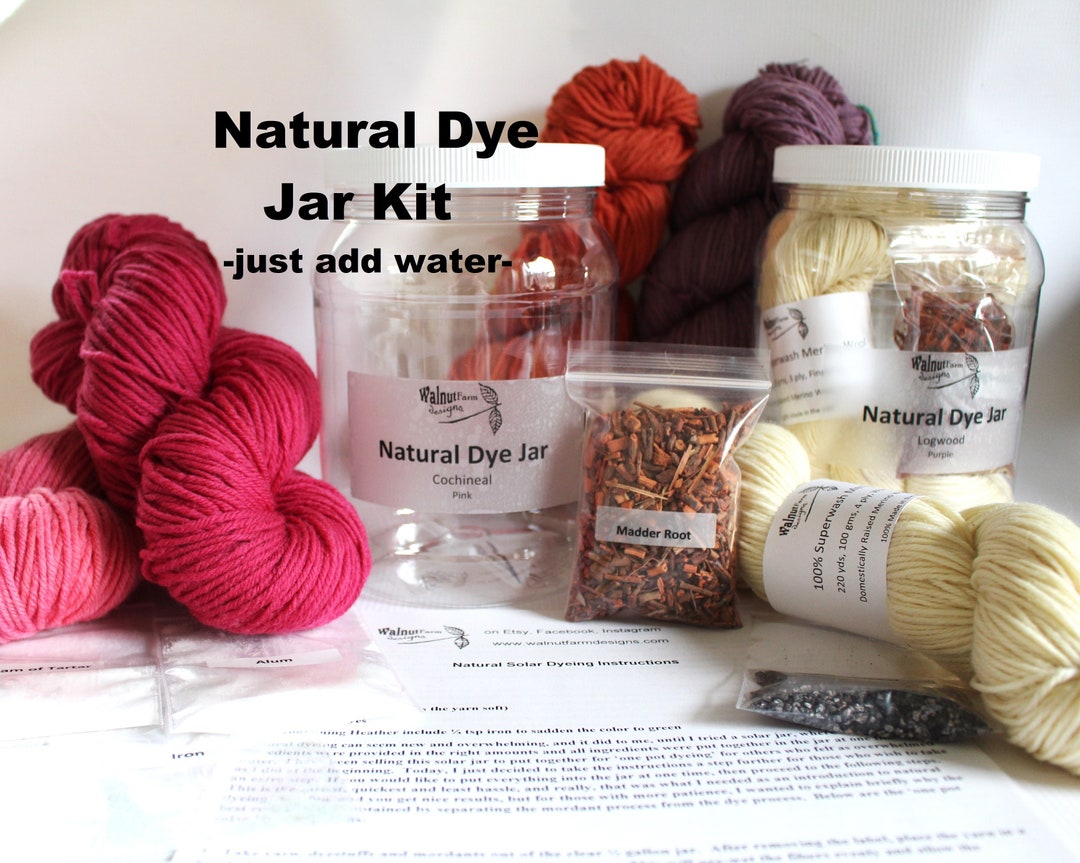 Natural Dye Jar Kit for Solar Yarn Dyeing With Natural Plant Dyes ...