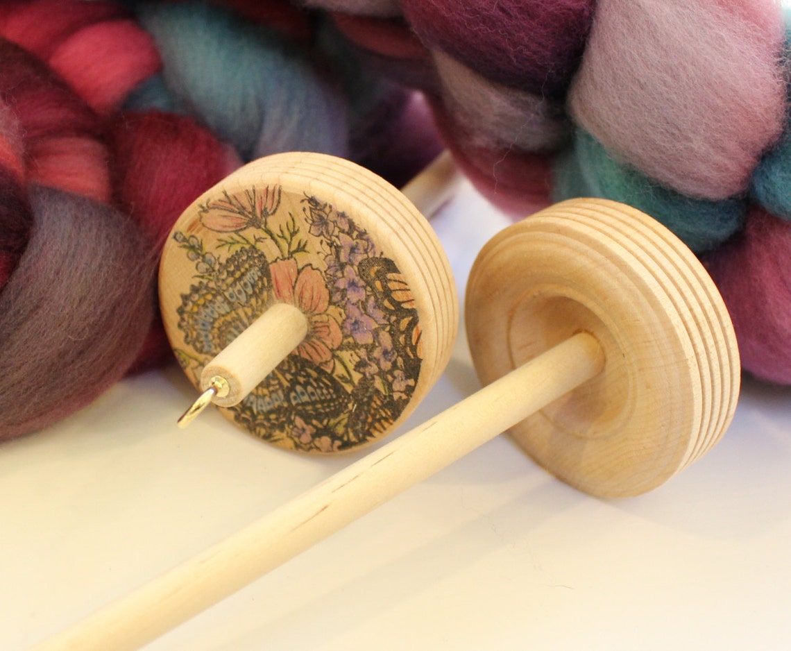 Stamped Drop Spindle for Wool Yarn Spinning Handspun Roving - Etsy