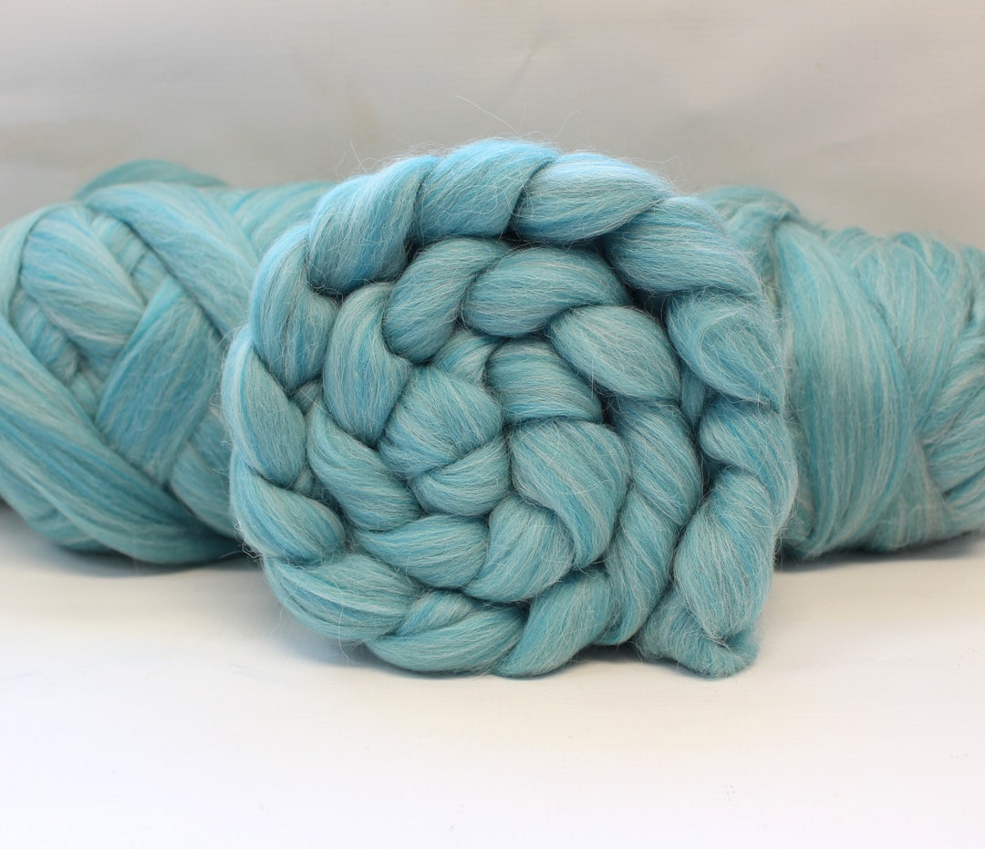 Merino Alpaca Wool Blend 'matterhorn Blue' Combed Top Roving Dyed Wool ...