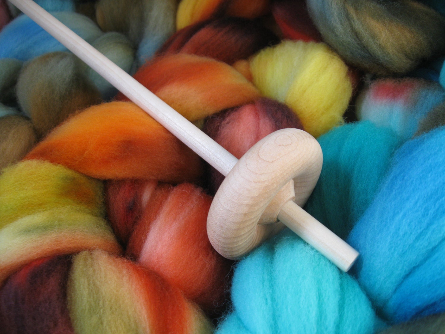 4oz Drop Spindle Bottom Whorl Kit for Beginner W/ Fiber Wool | Etsy