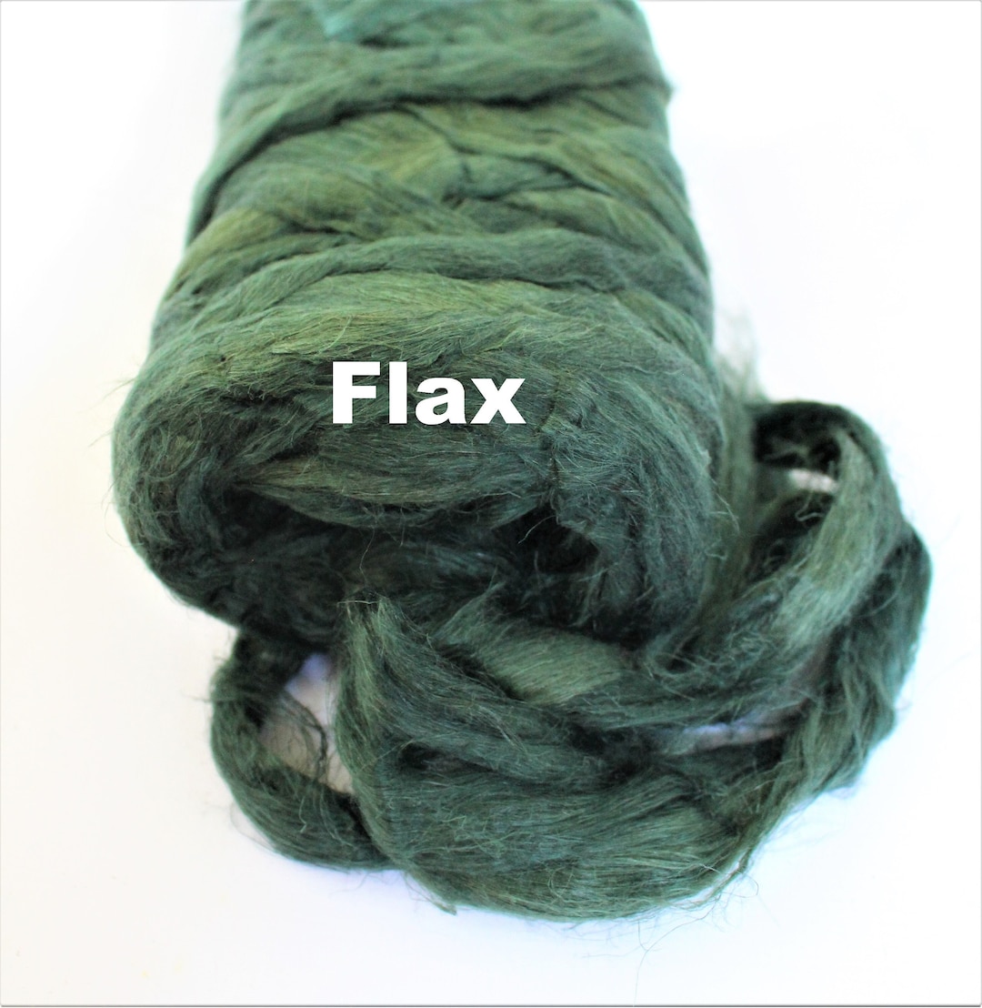 Flax -fir Green Combed Top for Spinning Felting or Doll Hair Fiber Bast ...