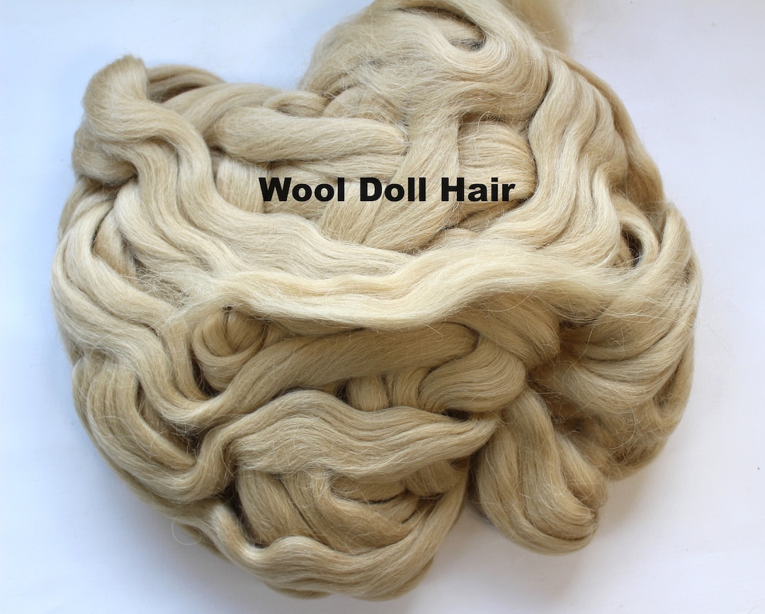 Blond Mohair Doll Hair Wool Fiber for Felting Doll Hair 50/50 Mohair ...