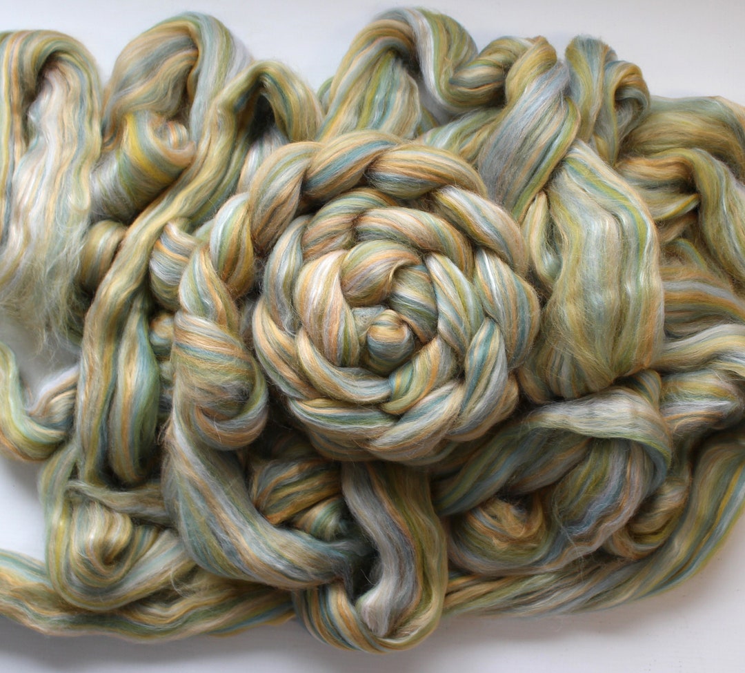 Merino Tencel Eri Silk 'cornflakes by the Sea' Blend Wool Combed Top ...