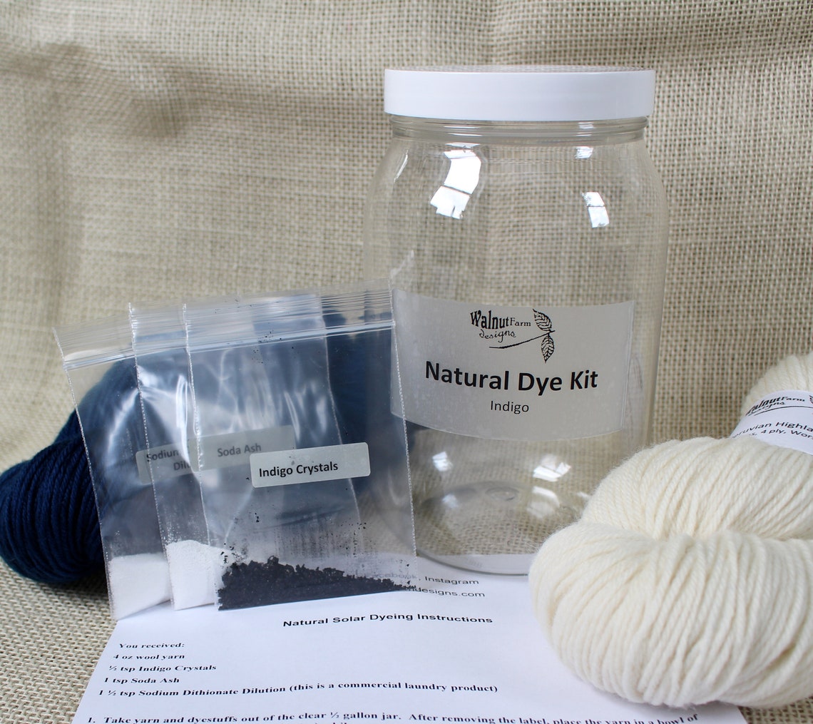 Indigo Dye Kit for Indigo Natural Yarn Dyeing With Natural | Etsy