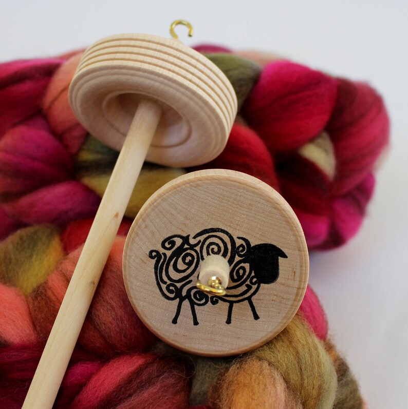 Sheep Drop Spindle for Wool Yarn Spinning Handspun Roving | Etsy