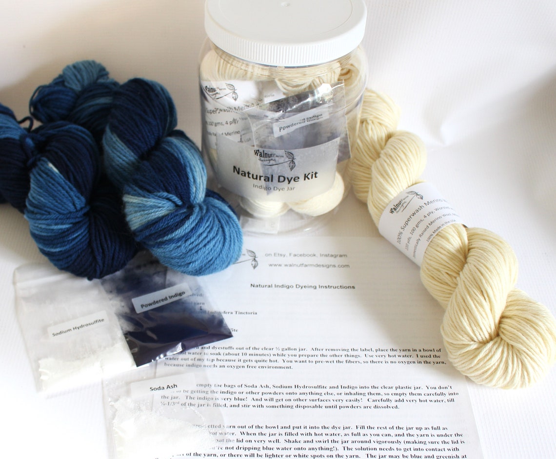Indigo Dye Kit for Indigo Natural Yarn Dyeing With Natural - Etsy
