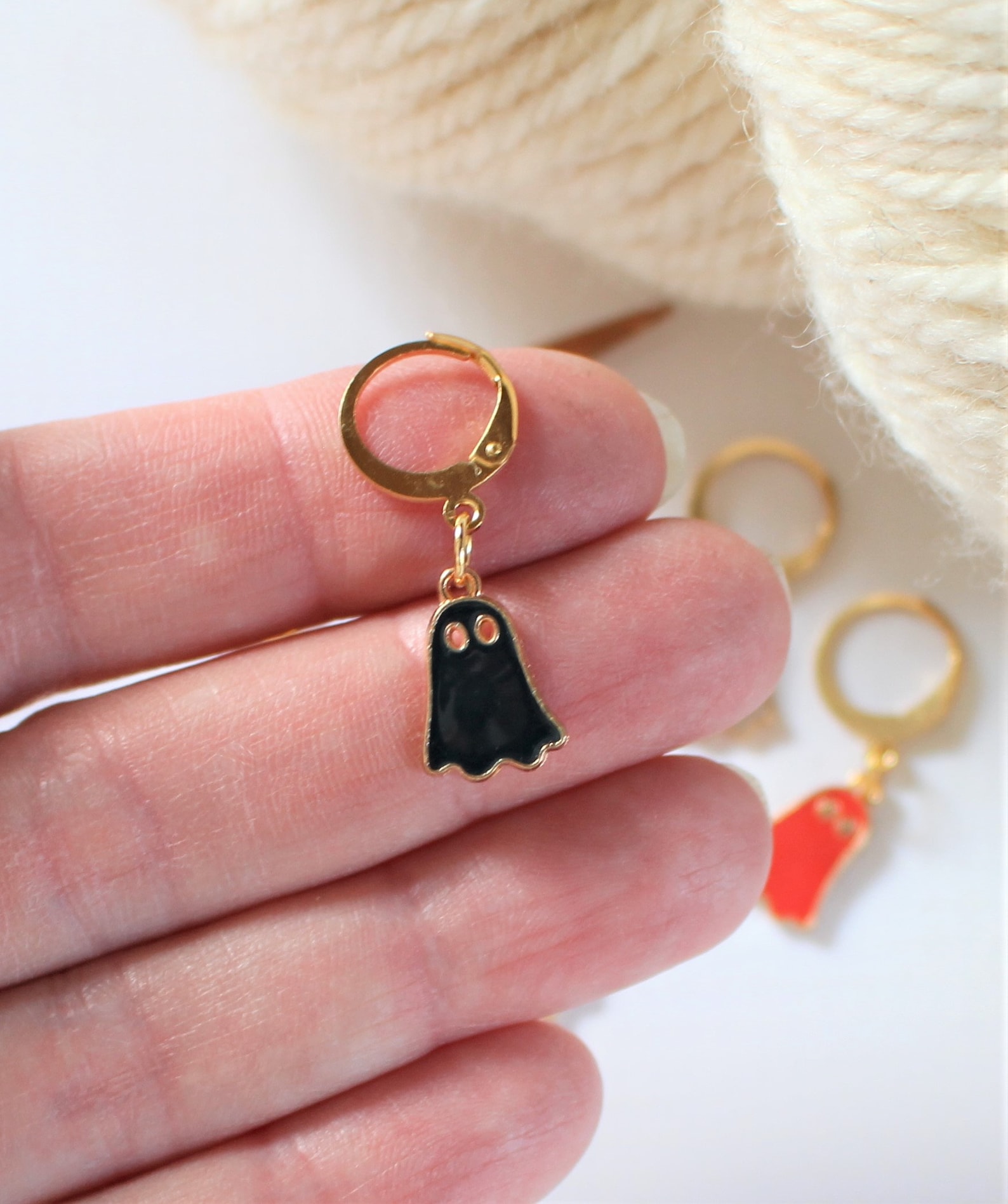 Ghost Stitch Marker Enamel Stitchmarker Knitting Crochet Charms to Mark ...