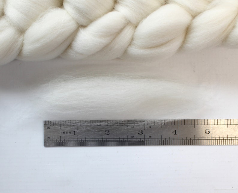 1 Lb. Undyed Rambouillet Combed Top USA Raised Bare Roving for Spinning ...