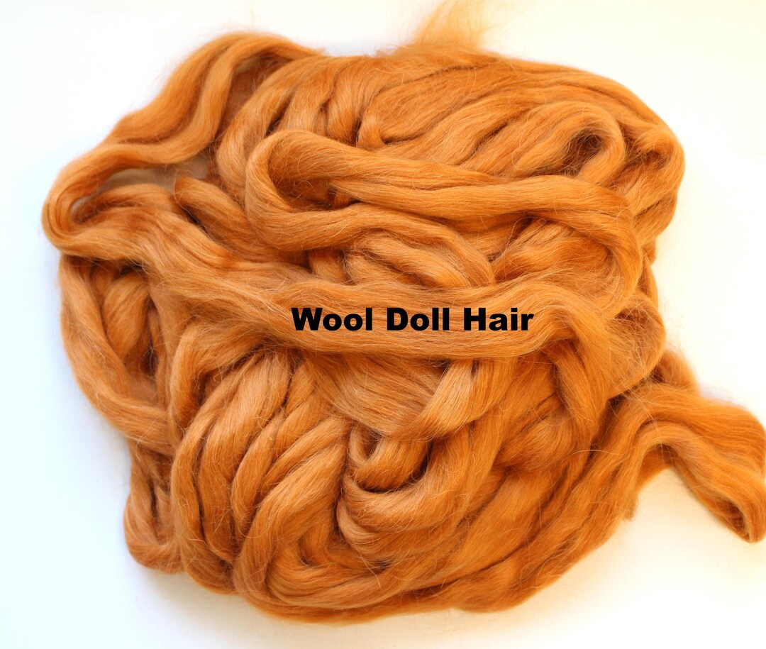Mohair Doll Hair Wool 'copper' Fiber for Felting Doll Hair 50/50 Mohair ...