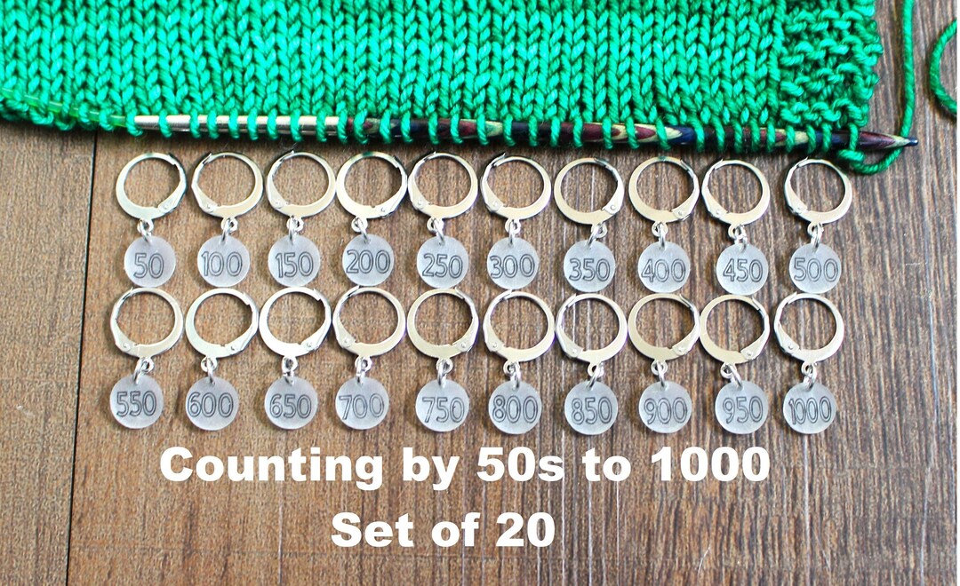 50s to 1000 Counting Stitch Markers - Set of 20 - for Knitting or ...