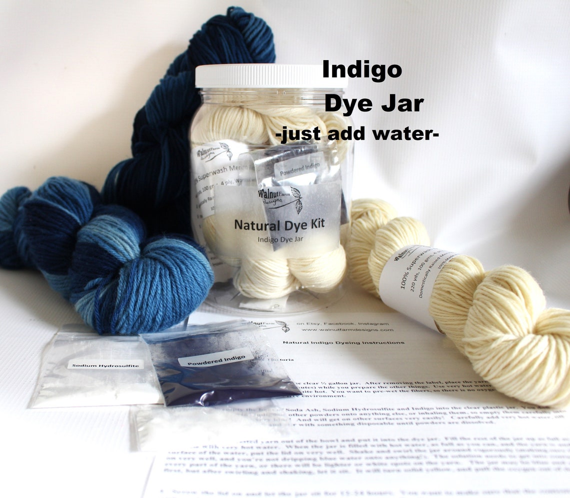 Indigo Dye Kit for Indigo Natural Yarn Dyeing With Natural - Etsy