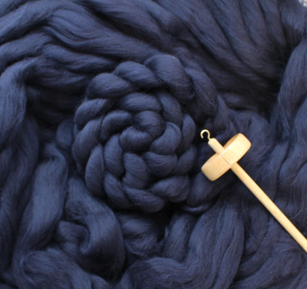 Shetland Wool 'midnight Blue' Combed Top Roving Dyed Wool Spinning ...