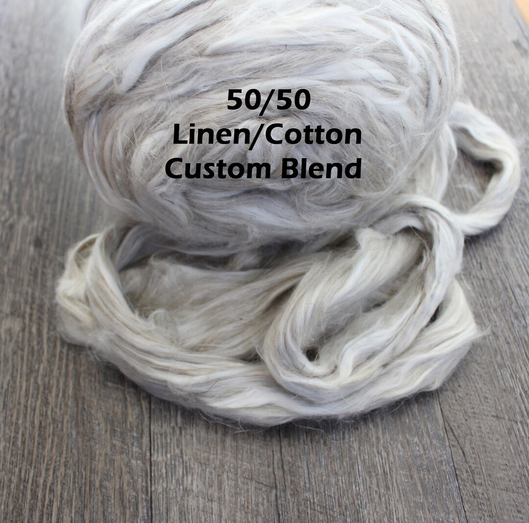 Flax Cotton Blend Combed Top for Spinning Felting Fiber Bast Cellulose ...