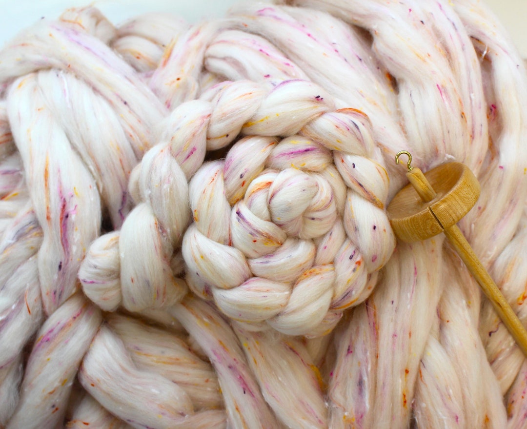 Polwarth Wool 'rhubarb Crumble' Tweed Combed Top Roving Dyed Wool ...