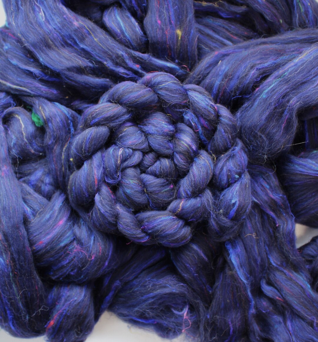 Navy Blue Merino Shetland Wool Sari Silk 'dark Navy Merino Shetland ...