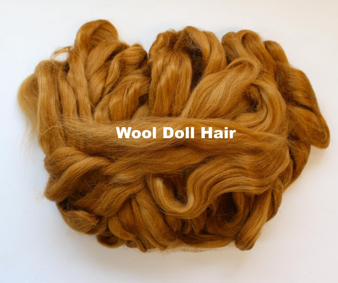 Mohair Doll Hair Wool 'apricot Jam' Fiber for Felting Doll Hair 50/50 ...